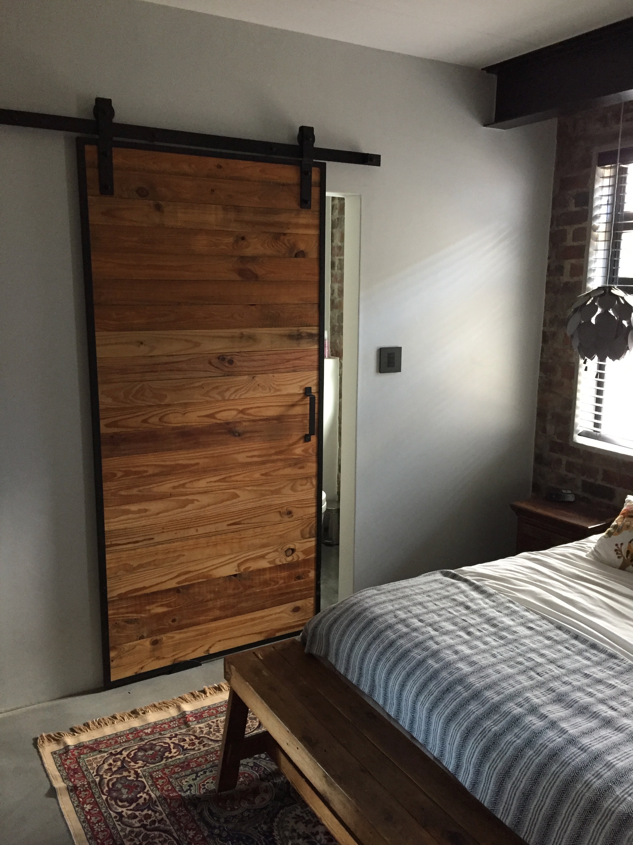 Industrial Horizontal Slatted Door ~ thebarndoorshack